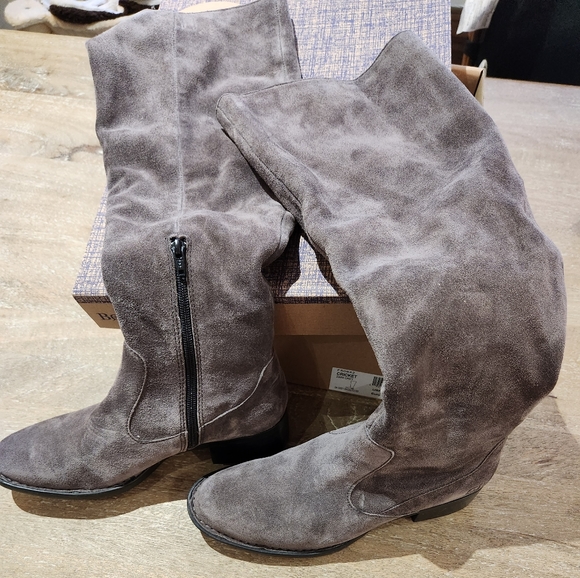 Born | Shoes | Born Grey Cricket Suede Knee High Boots Nib | Poshmark